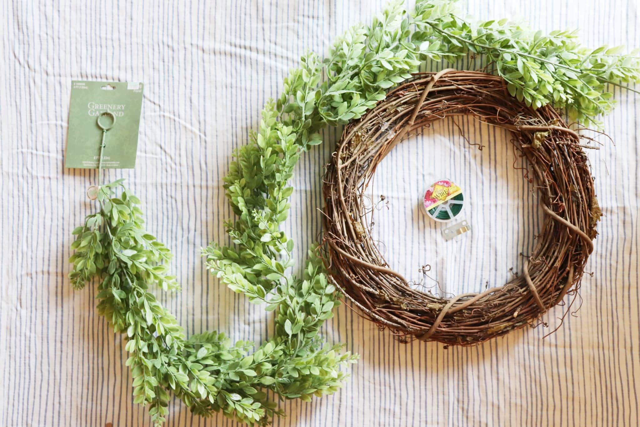 Easy DIY Greenery Wreath Using 3 Simple Materials - A Flourishing Place
